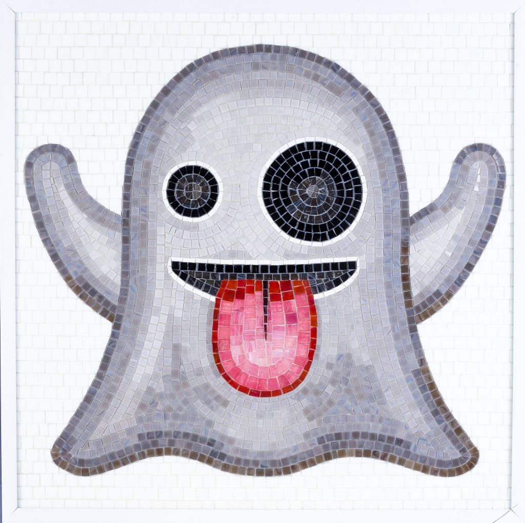 Halloween Boo Emoji Mosaic Art - Mozzaico | Leading Tile and Mosaic ...