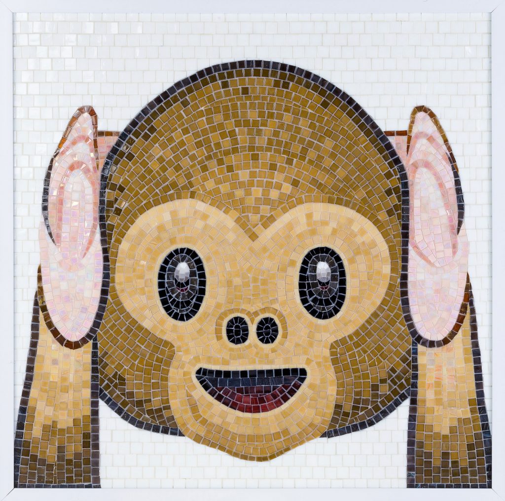 Hear No Evil Emoji Mosaic Art - Mozzaico | Leading Tile and Mosaic ...